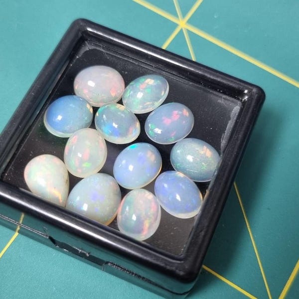 Round Opal Cabochons, AAA +++ Top Natural Ethiopian Opal Round Cabochon, Ethiopian Opal, Welo ...