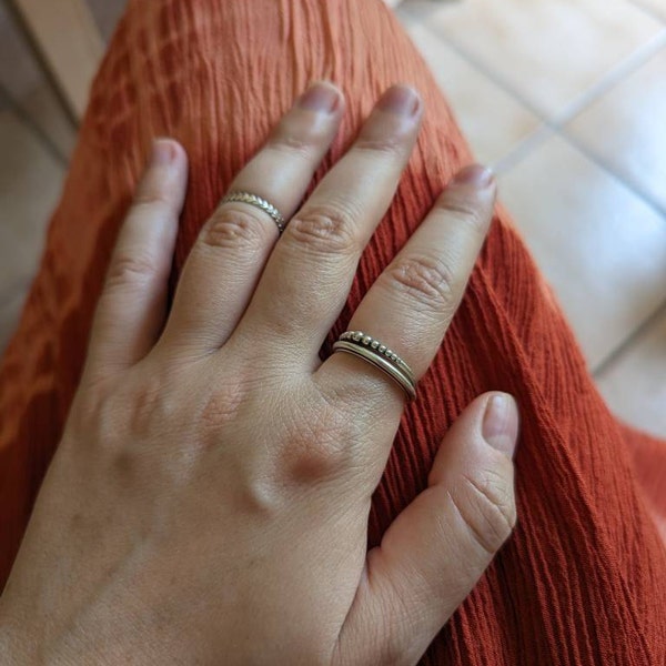 Skinny Lined Fidget Spinner Ring Oxidized 14ga, Anxiety Ring, Adhd ...