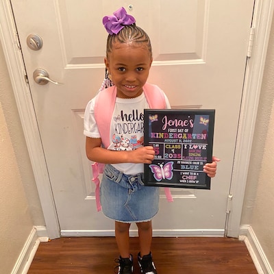 First Day of School Sign, Girl First Day of School Sign, Back to School ...