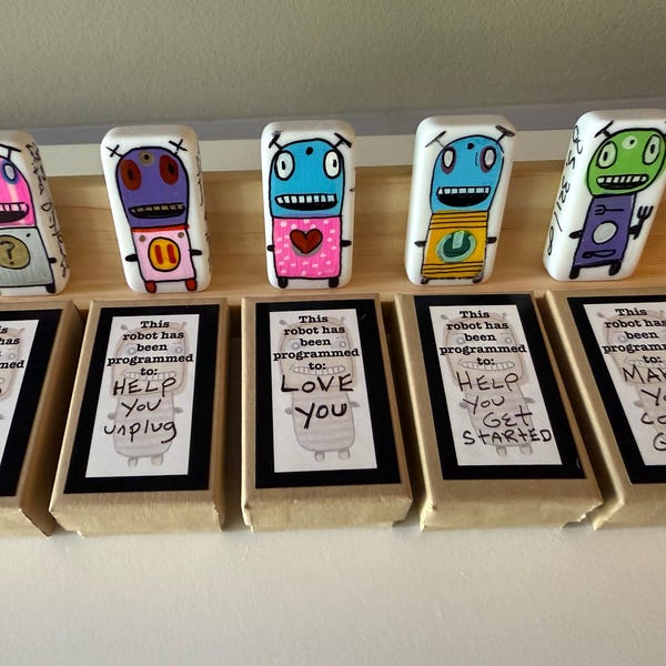 Love Bots: a Tiny Domino Robot That Loves You Unconditionally. Art That ...