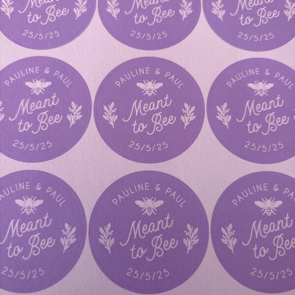 Meant to Bee Sticker, Honey Jar Favor Stickers or Seed Packet Labels ...