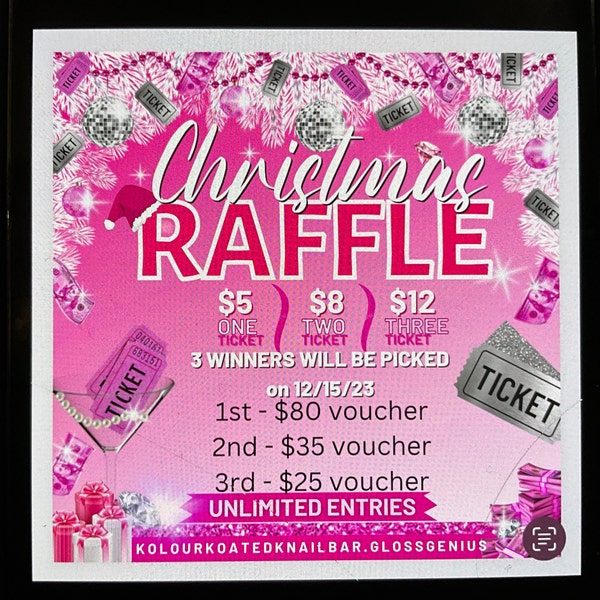 Christmas Raffle Flyer, DIY Flyer Template Design, Giveaway Flyer, Hair ...