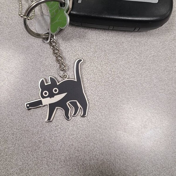 Knifecat Metal Keychain - Etsy