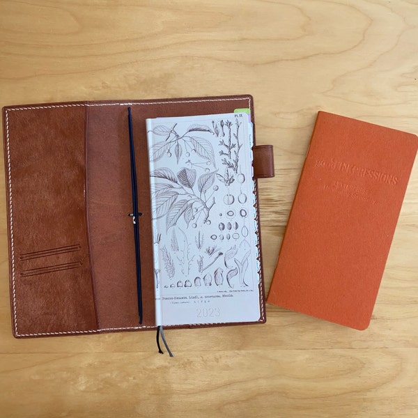 Personalized Leather Pocket Travelers Journal A6 Leuchtturm Cover Field ...