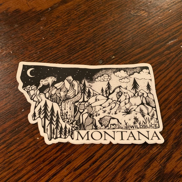 Montana State 4" Weatherproof and Durable, Outdoor Sticker, Travel ...