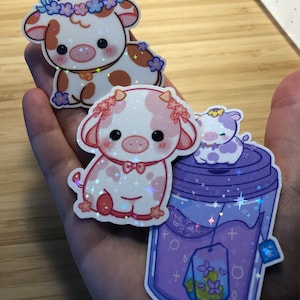 Kawaii Sushi Cow Sticker Pack Cute Sushi Cow Stickers Cow - Etsy