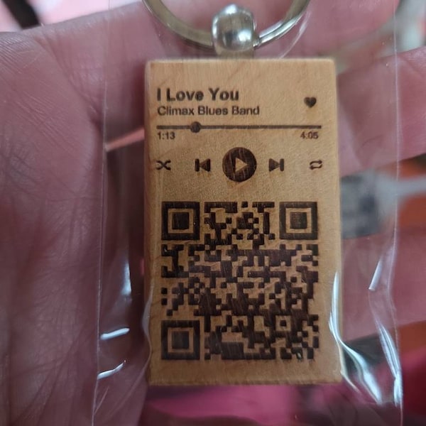 Scannable Song Keychain, Scannable Music Code Keychain, QR Code ...