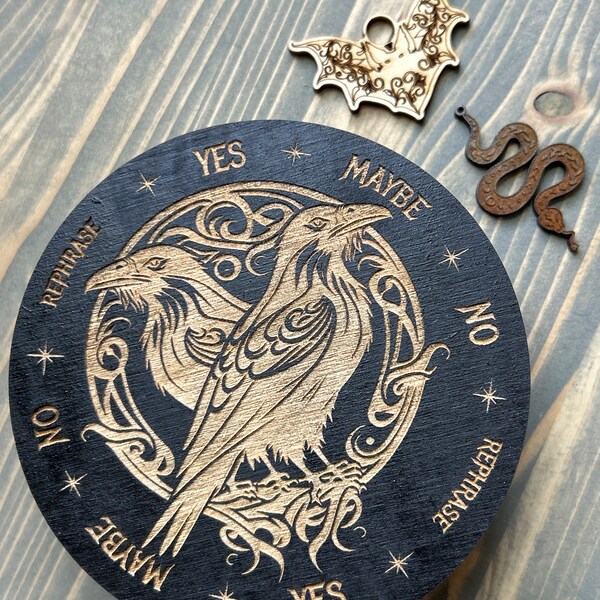 Raven Pendulum Board Box/altar Tile/divination Tool/jewelry Box/witch ...