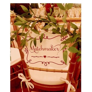 Matchmaker Chair Sign, Wedding Reception Photo Prop for Bride and Groom ...