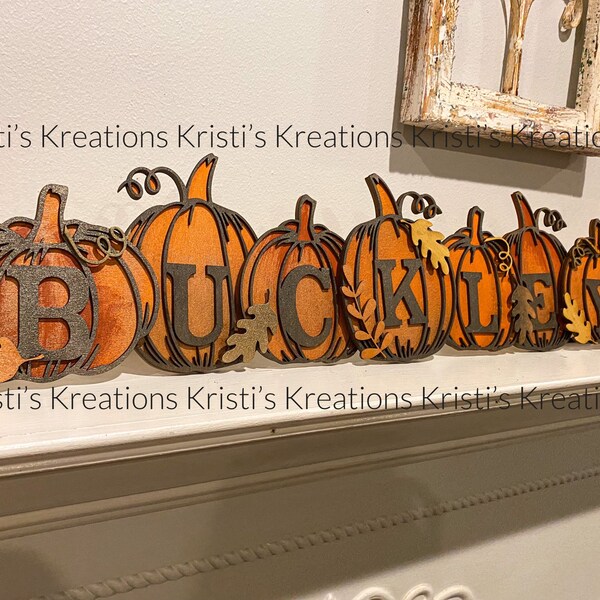 Pumpkin Alphabet A-Z SVG File Gather SVG Sign- Fall Pumpkin SVG ...