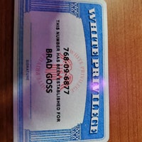 Official White / Black Privilege ID Card Thick Plastic Card Full ...