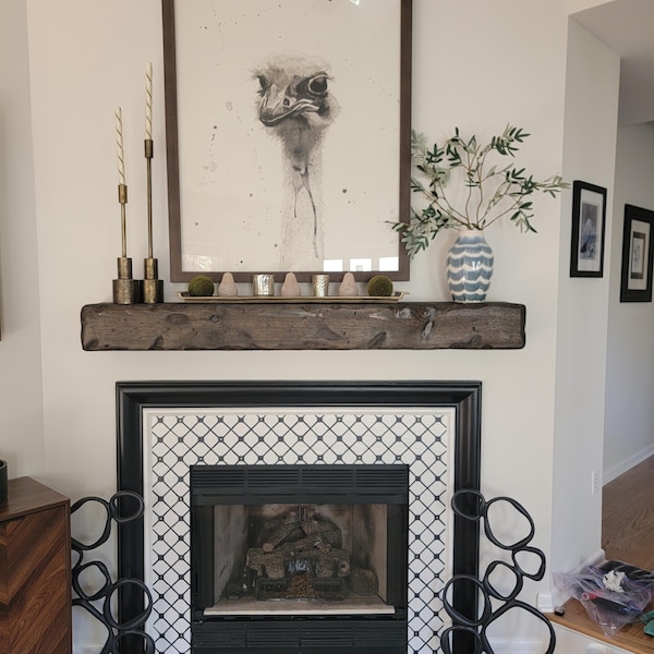 Rustic Fireplace Mantel With Corbels - Hand Crafted Shelf or ...