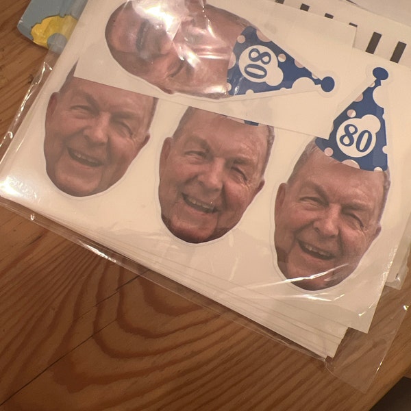 Birthday Hat Stickers - Custom Face Stickers - Personalized Face ...