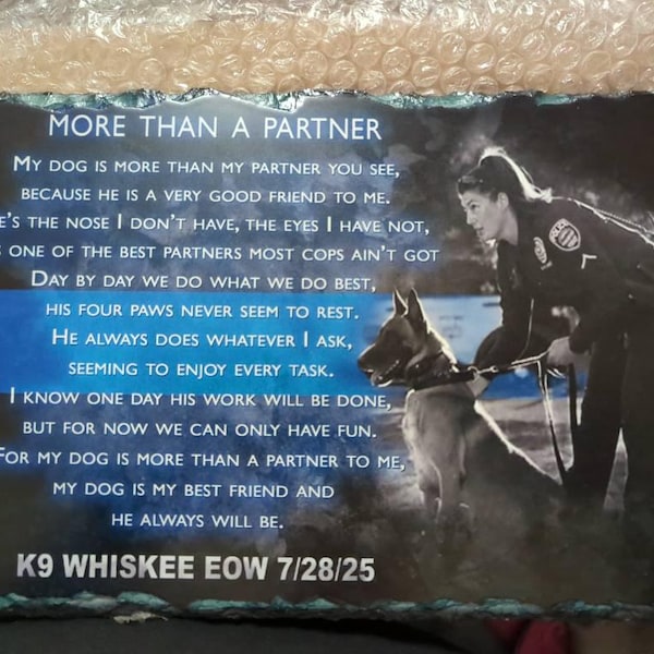 Personalized Police K9 Memorial Slate Plaque: Dog Dedication Gift - Etsy