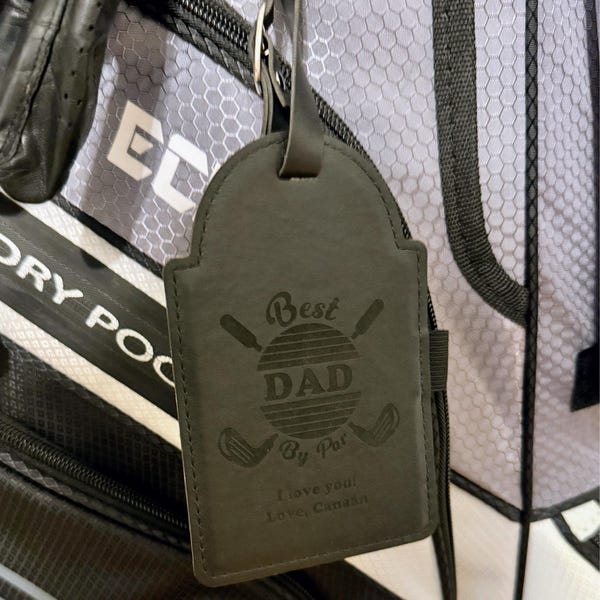 Best Dad by Par Personalized Leatherette Golf Bag Tag, Personalized ...