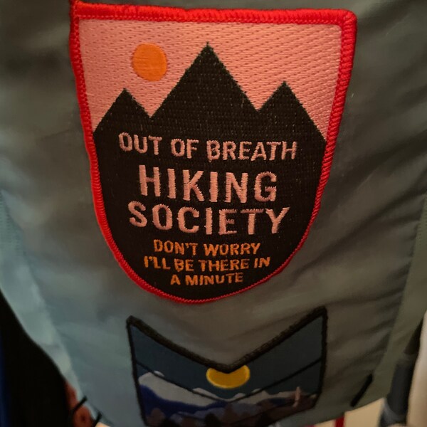 Hiking Embroidered Patch the Out of Breath Hiking Society - Etsy