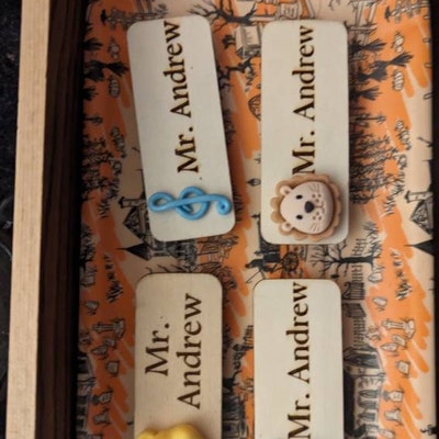 Personalized 3D Food Dessert Wooden Name Tag Badge With Magnetic ...