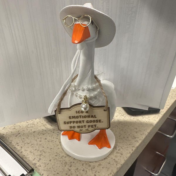 Emotional Support Goose Desk Buddy | Magnetic Goose With Custom Wooden ...