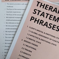 Therapy Progress Notes Cheat Sheet Phrases and Statements Counselor ...