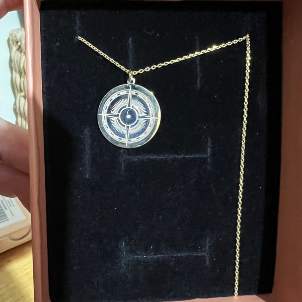 14K Gold Compass Necklace, College Graduation Necklace Daughter ...