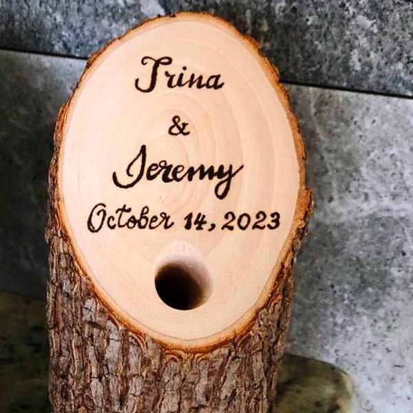 Rustic Wedding Table Numbers Engraved Wooden Log Table Numbers Boho ...