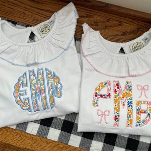 Bow With Floral Accents Monogram Topper Machine Embroidery - Etsy