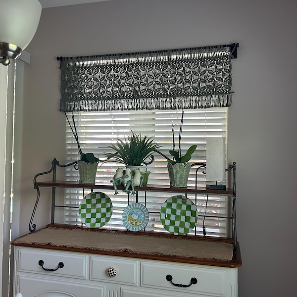 Macrame Window Valance, Wall Hanging, Bead Curtain - Etsy