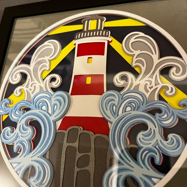 3D LIGHTHOUSE SVG - NAUTICAL Shadow Box - for Cricut - for Silhouette ...