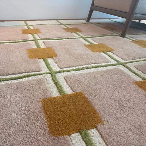 Rh Lakshmi Camel Naturel Handmade Tibetan Knots Woolen Area Rug for ...