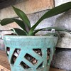 Orchid Pot With Matching Dish, Carved Angular Shapes, One-of-a-kind ...
