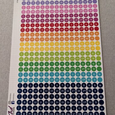A Year of Date Dots Stickers, Planner Stickers, Removable - Etsy