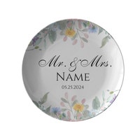 Personalized Wedding Plate, Mr & Mrs Serving Platter, Bride and Groom ...