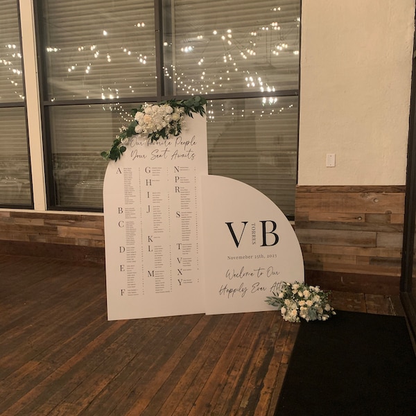 Arch Seating Chart Large Wedding Seating Chart Arched Panel With Easel ...