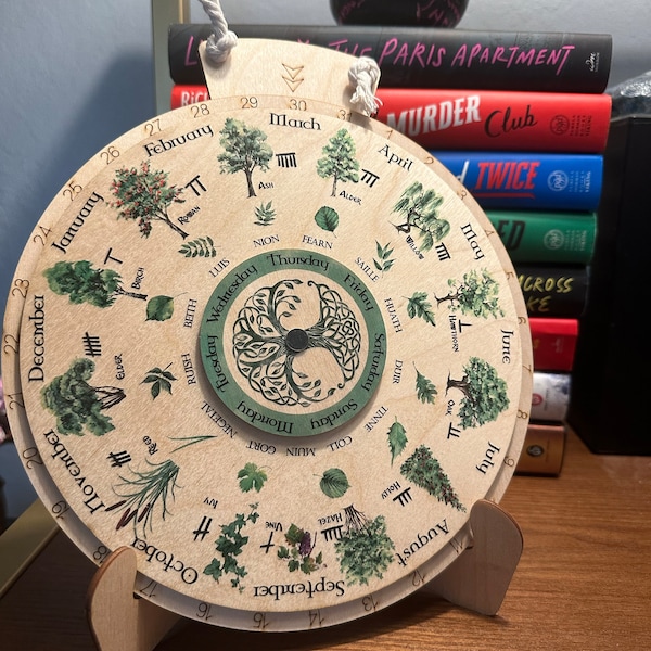 Wooden Wheel of the Year, Celtic Tree Calendar, Wooden Perpetual ...