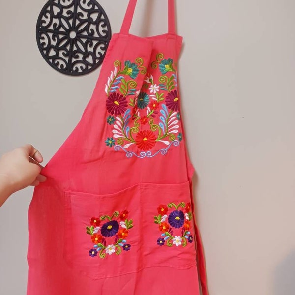 Stunning Handcrafted Floral Design Embroidered Cooking Apron | Unique ...