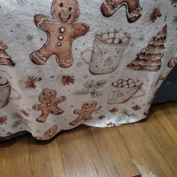 Gingerbread Man Cookies Blanket Boho Christmas Home Decor Neutral ...