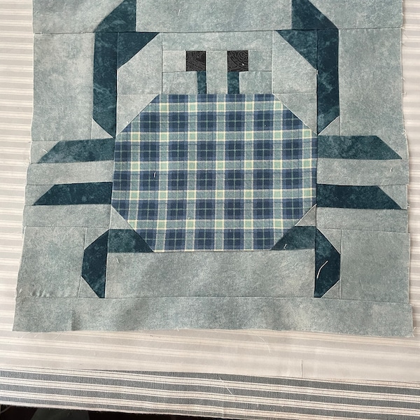 Crab Nautical Quilt Block Pattern, Machine Pieced, Digital PDF Instant ...