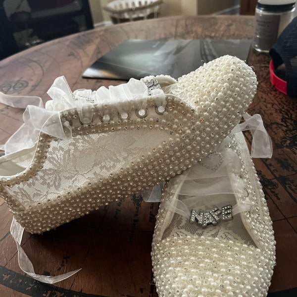 Wedding Shoes for Bride White Color Diamond and Pearl Plated Original ...