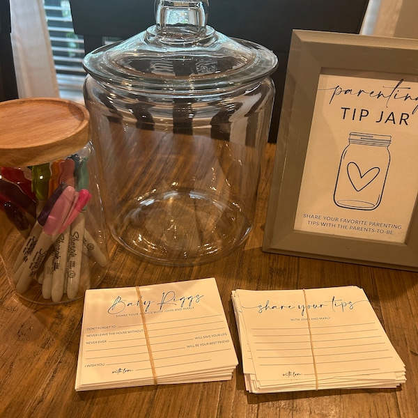 Parenting Tip Jar Sign and Advice Card for the Parents to Be | Baby ...