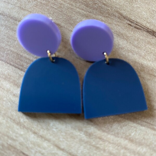The Mega Stack Blue, Pink, Yellow, Black Acrylic Earrings, Statement ...