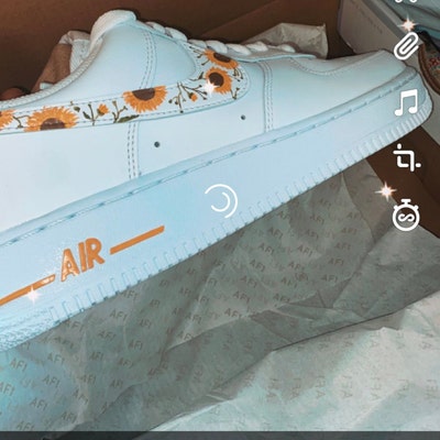Sunflower Af1's With Painted Toe Box af1's Design - Etsy