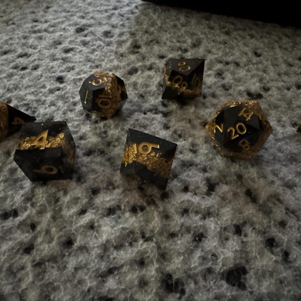 Dwarf Gold Ore Dice: Sharp Edge Resin DND Dice Set - Etsy