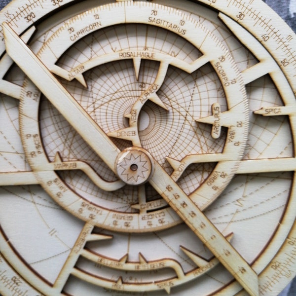 Wooden Astrolabe Kit (english Instructions) - Etsy