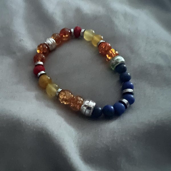 MHA Enji Todoroki "endeavor" Themed Crystal Bracelet | My Hero Academia ...