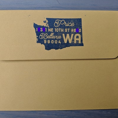 Washington Return Address Stamp Washington Stamp State Stamp ...