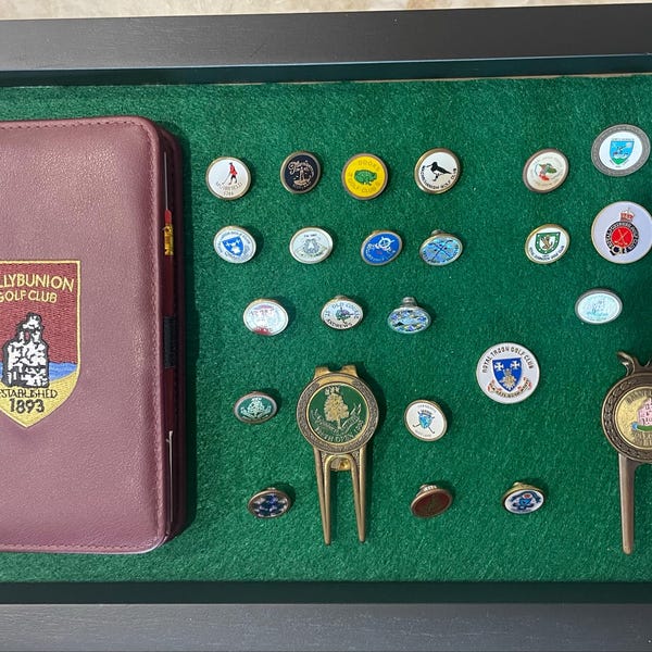 Golf Ball Marker Display Case | Holds 40 Flat or Pegged Ball Markers ...