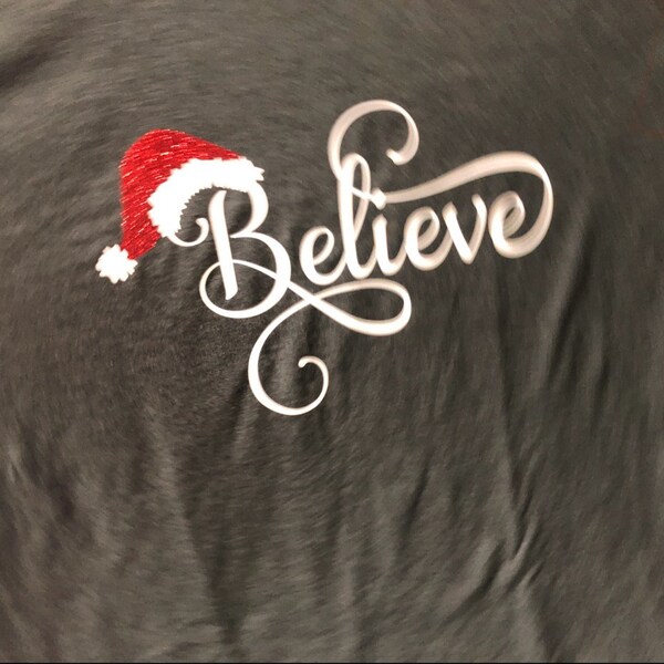 Believe With Santa Hat, Santa Believe, Believe Svg, Christmas Svg ...