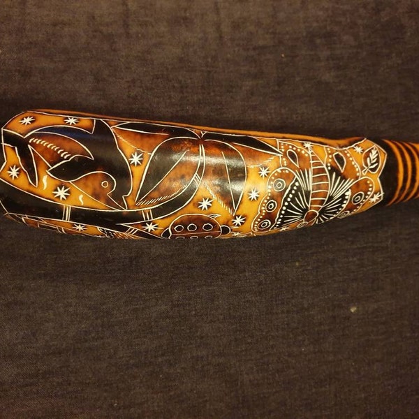 South American Carved Instrument Guiro Peruvian Folk Art Hand Carved ...