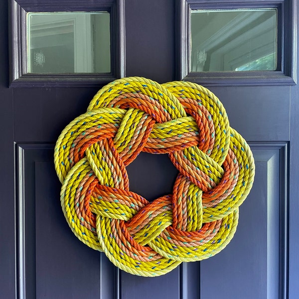 Autumn Wreath, Upcycled Lobster Rope, Maine Made Nautical Wreath, Fall ...