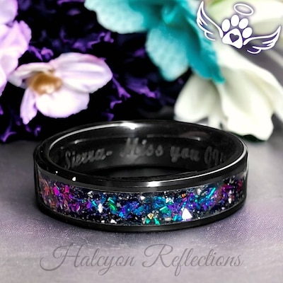 Custom Cremation Memorial Ring Ash Ring Pet Cremation Remains Keepsake ...